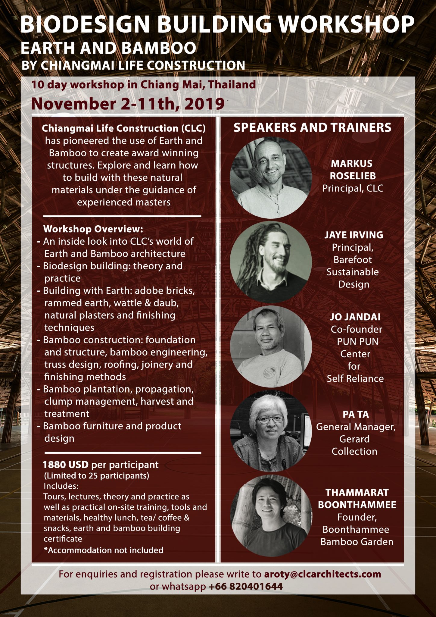 CLC Architects - Earth and Bamboo Workshop 2019 - Barefoot Sustainable ...